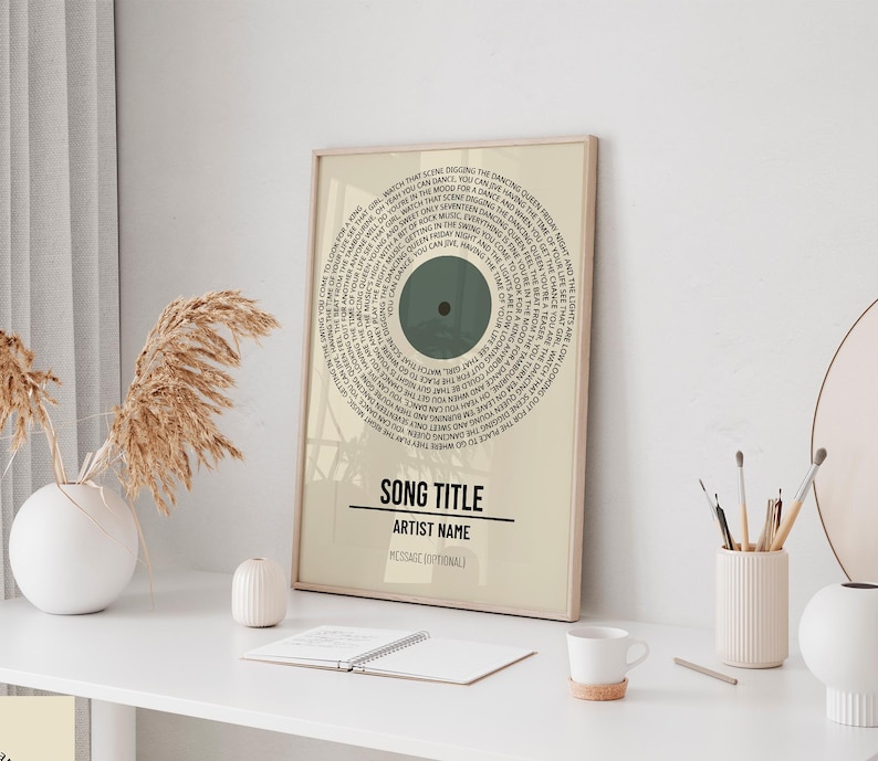 Custom Song Lyrics Print - Personalized Music Poster, Personalised ...