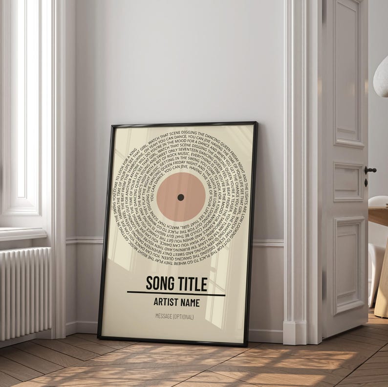 Custom Vinyl Lyrics Printing, Personalized Music Poster, Customizable ...
