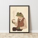 Retro Frog Wall Art, Digital Download Printable Art, Frog Wall Art ...