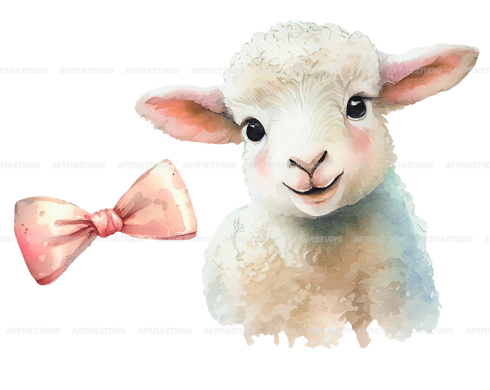 Watercolor Cute Baby Lambs Clipart-realistic Lamb With Flower-baby Shower Graphics-nursery Decor ...