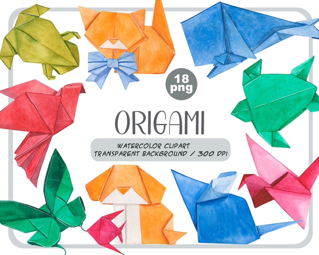 Watercolor Origami Clipart - Paper Craft Hobby - Paper Products Png ...
