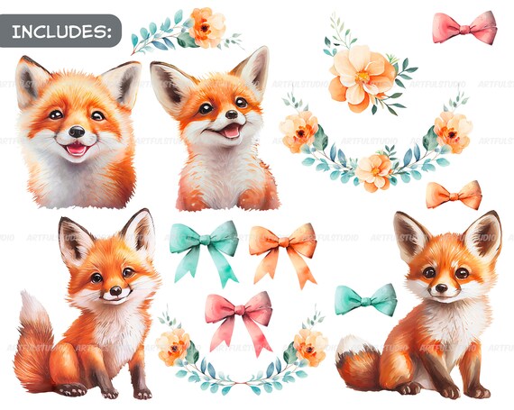 Cute Baby Fox Clipart