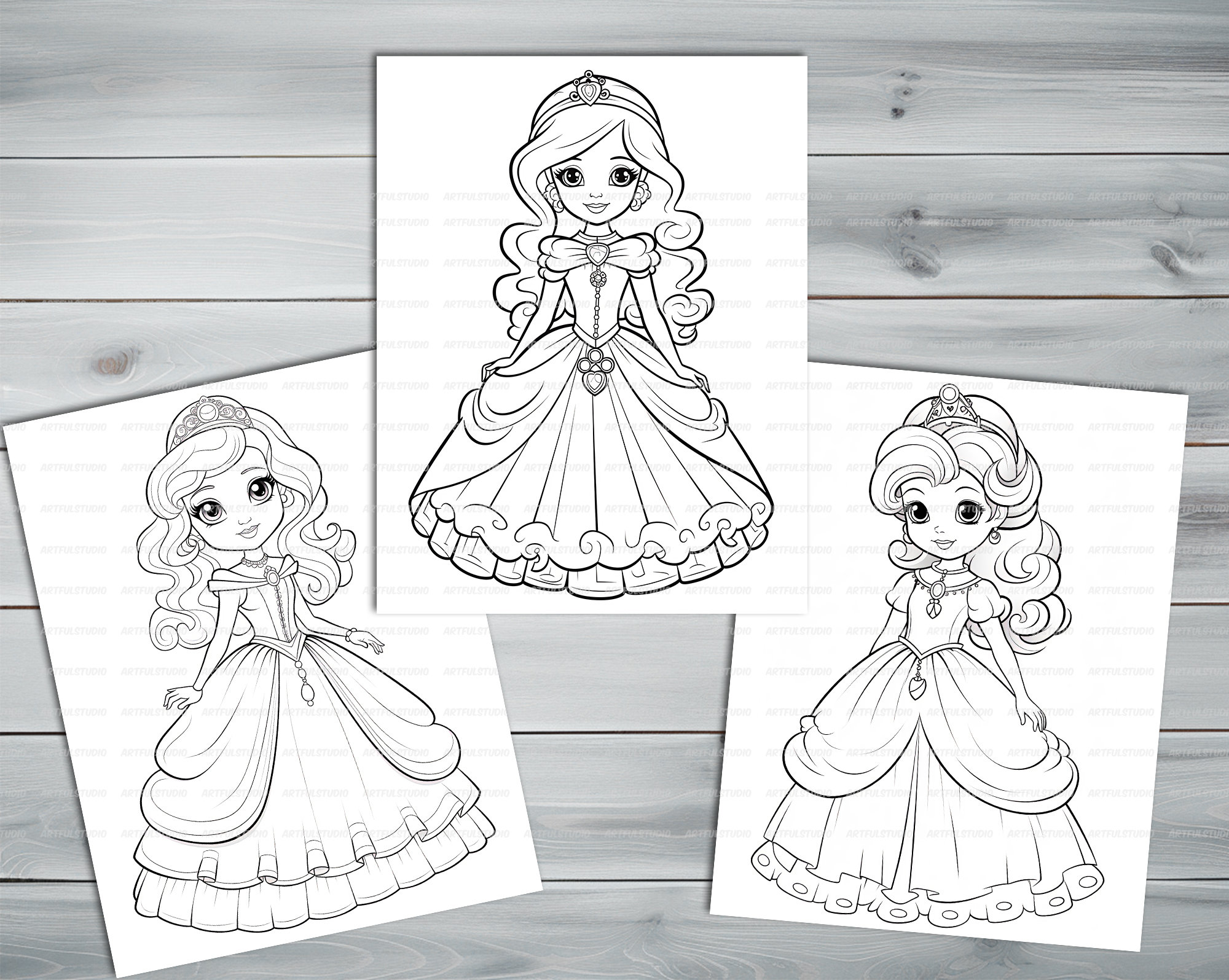 Princess Doll PDF Coloring Book Printable Colouring Pages for Kids Cute ...