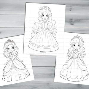 Princess Doll PDF Coloring Book Printable Colouring Pages for Kids Cute ...