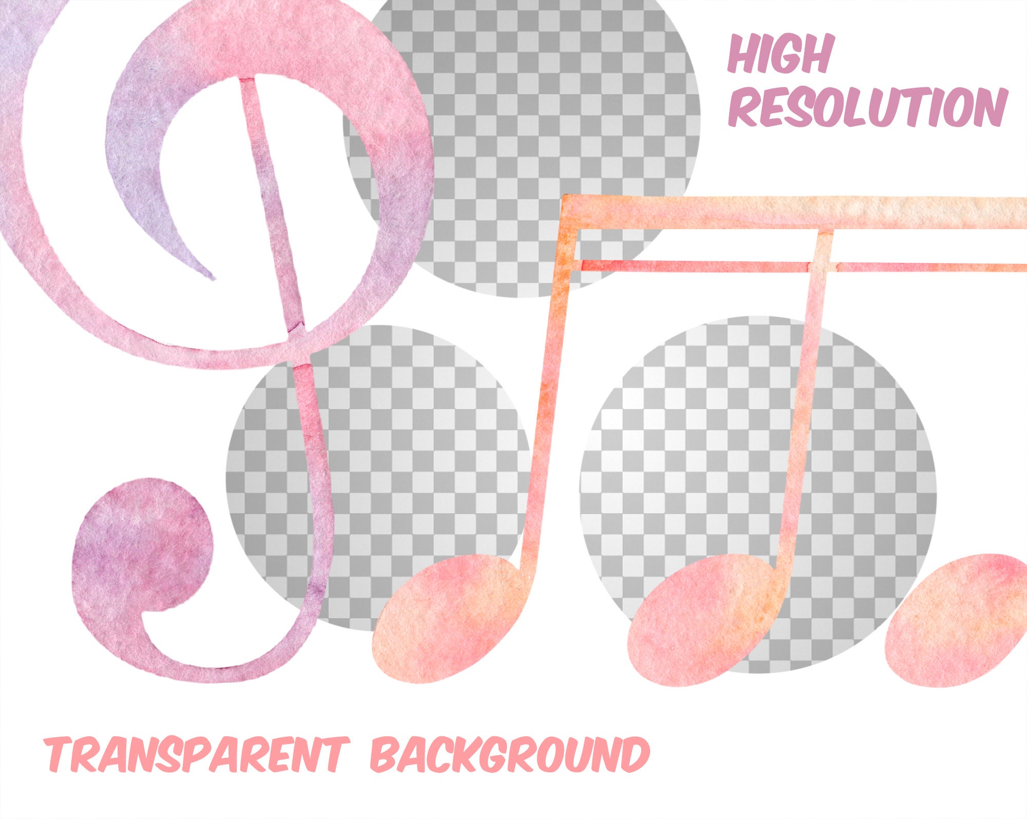 Watercolor Musical Notes Clipart Musical Key Png Musical Notation ...