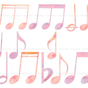 Watercolor Musical Notes Clipart - Musical Key Png - Musical Notation ...