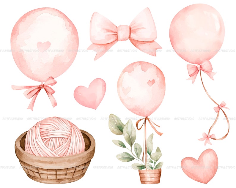 Watercolor Cute Baby Cat Clipart - Cartoon Kittens Party Decor - Baby ...
