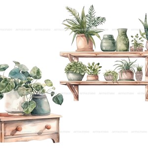 Watercolor Plant Lover Clipart - Cute Succulents & Home Plants Png ...
