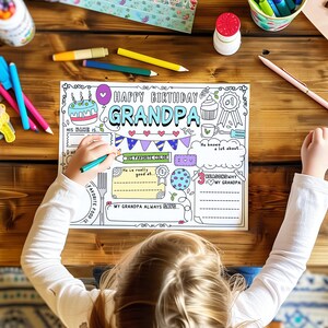 Happy Birthday Grandpa Activity Sheet - Coloring Page All About ...