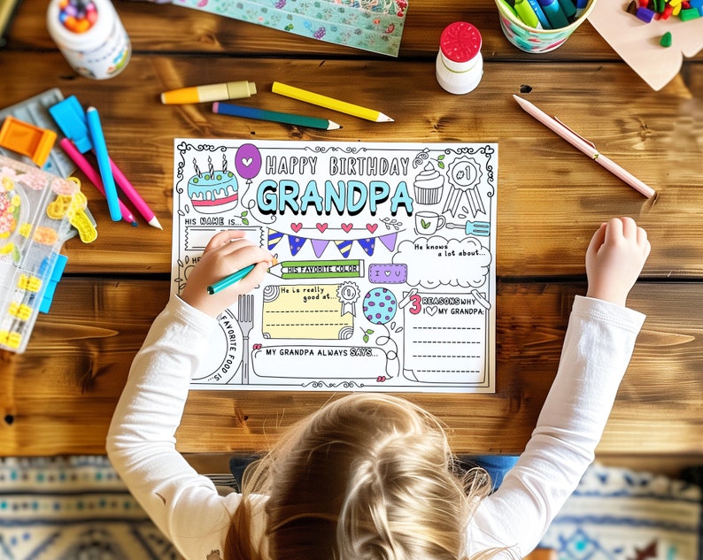 Happy Birthday Grandpa Activity Sheet Coloring Page All About ...
