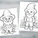 Garden Gnome PDF Coloring Book Printable Colouring Pages for Kids Cute ...