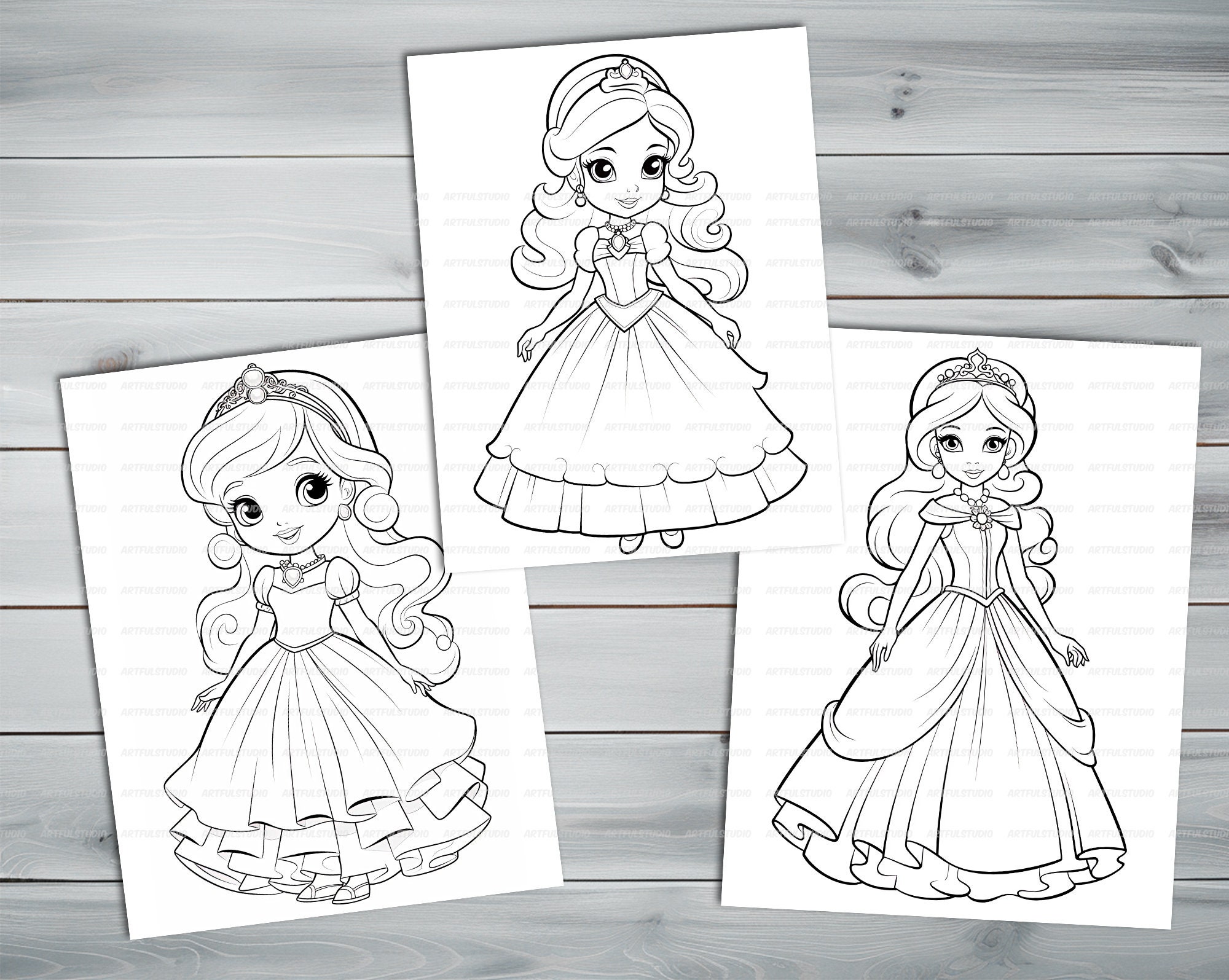 Princess Doll PDF Coloring Book Printable Colouring Pages for Kids Cute ...