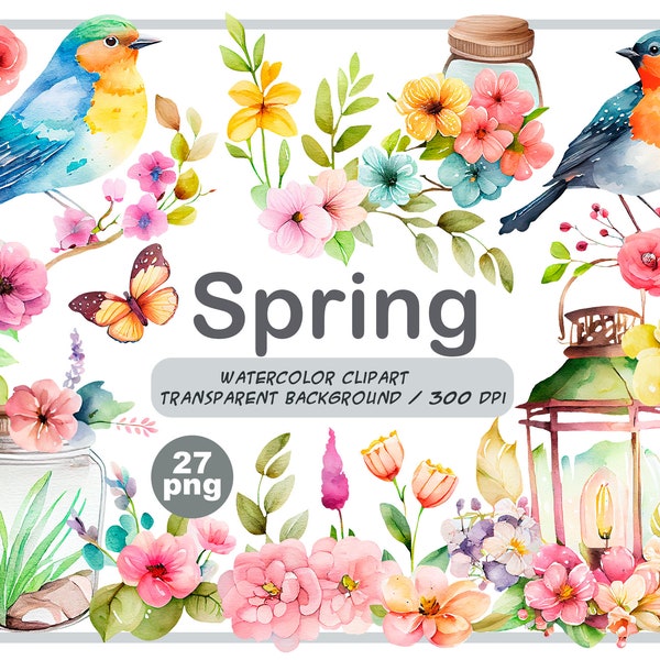Spring Clipart - Etsy