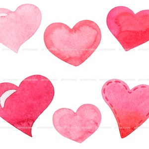 Watercolor Love Hearts Clipart-valentine's Day Graphics for Planner ...