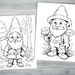 Garden Gnome PDF Coloring Book Printable Colouring Pages for Kids Cute ...