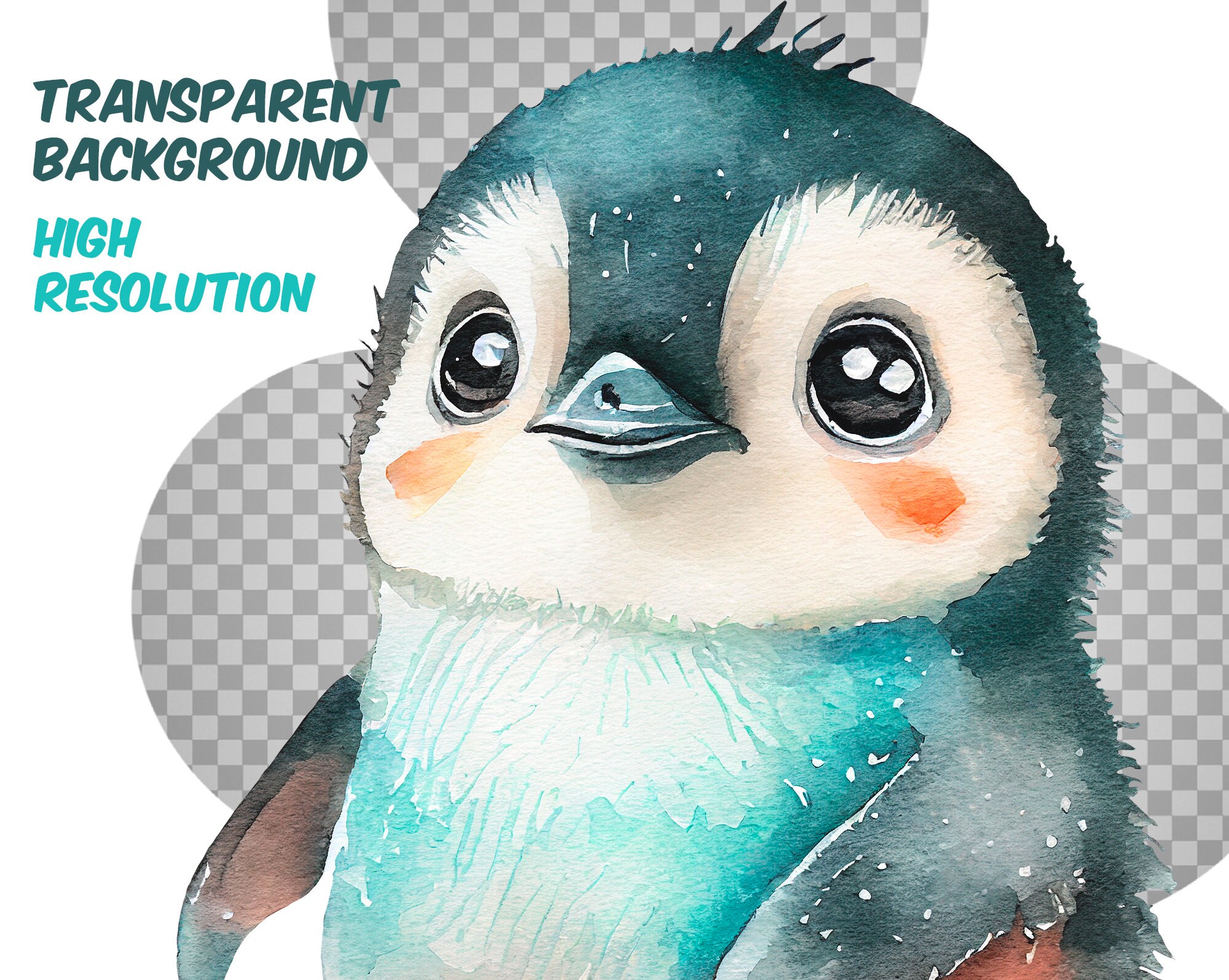 Watercolor Cute Baby Penguins Clipart-realistic Penguin With - Etsy