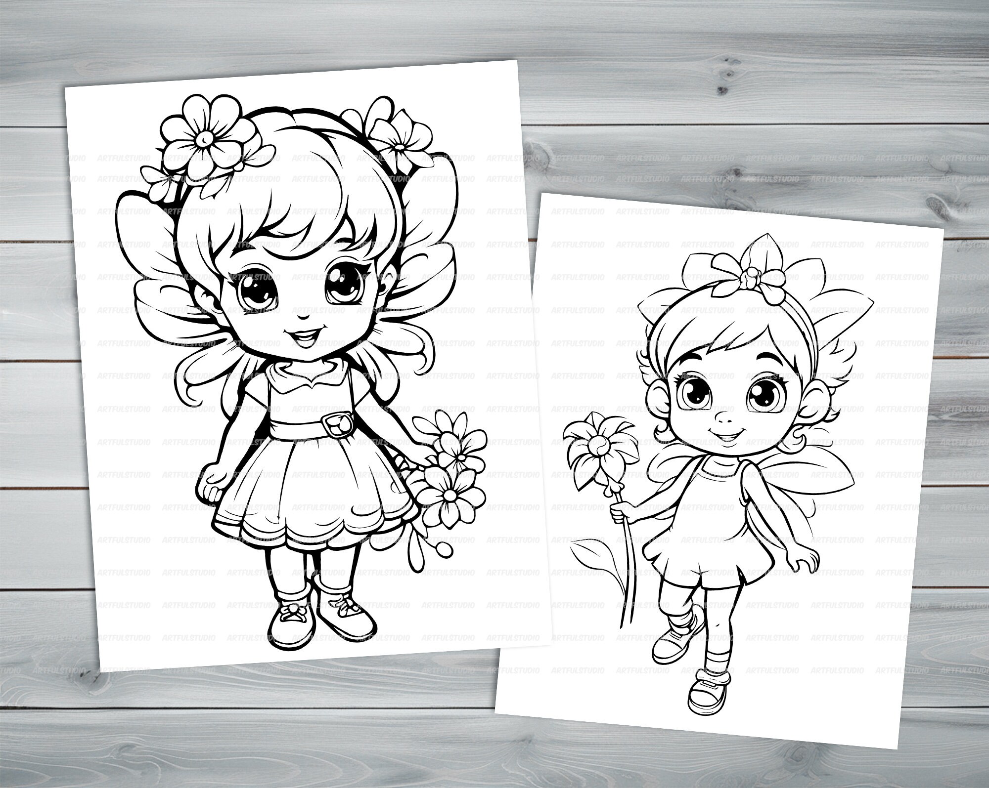 Flower Fairies PDF Coloring Book Printable Colouring Pages for Kids ...