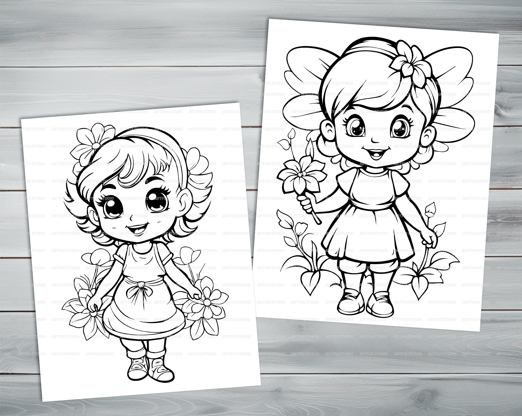 Flower Fairies PDF Coloring Book Printable Colouring Pages for Kids ...