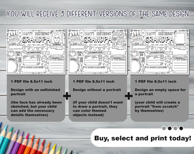Happy Birthday Grandpa Activity Sheet Coloring Page All About ...