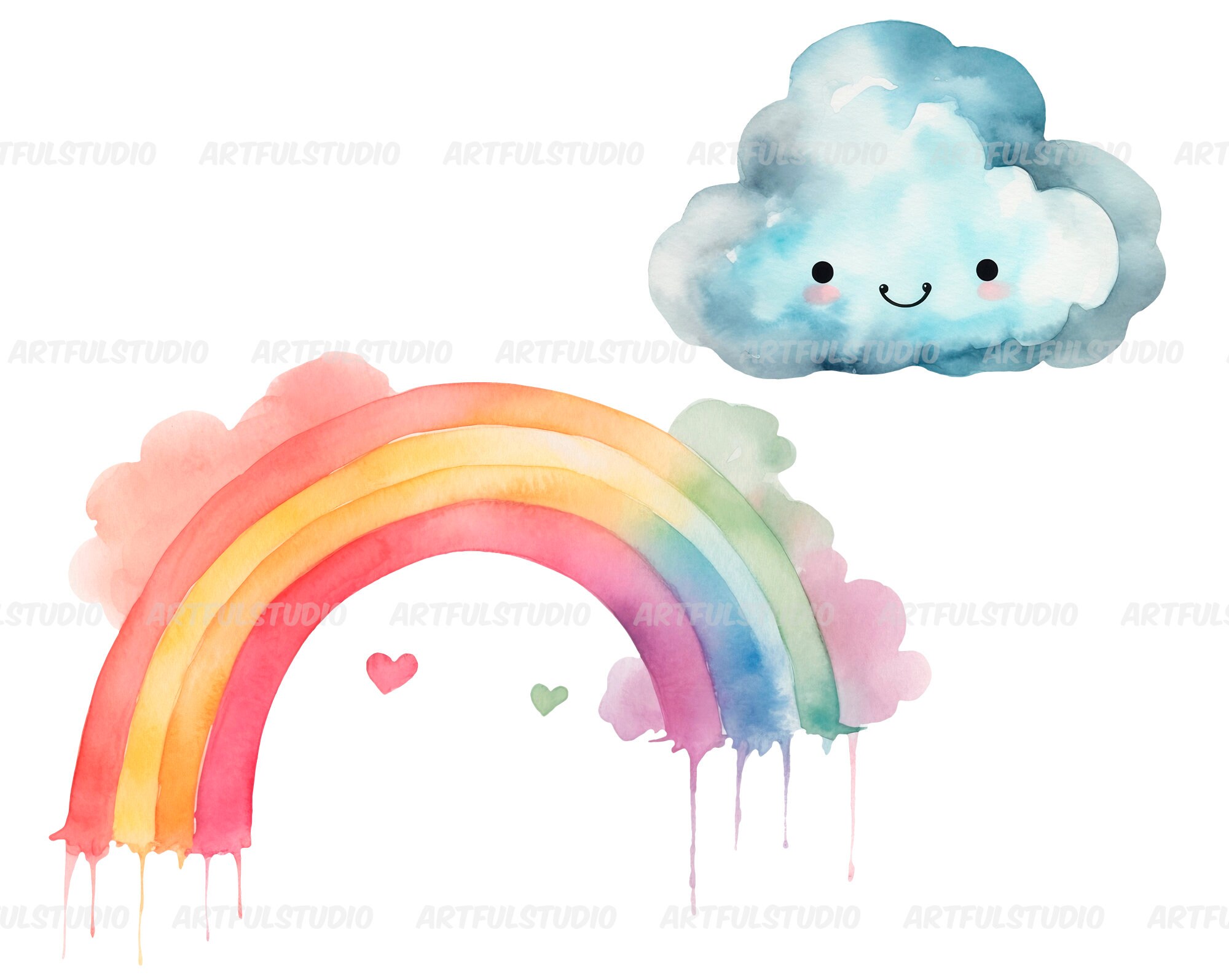 Watercolor Cute Weather Clipart - Happy Rainbow Baby Shower -baby ...