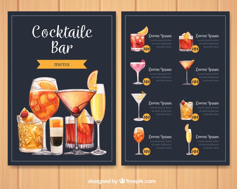 Watercolor Cocktails Clipart-signature Cocktails-alcoholic Drinks ...