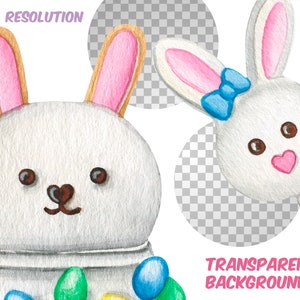 Watercolor Easter Sweets Clipart-easter Food-sweet Bunny-rabbit Pastel ...