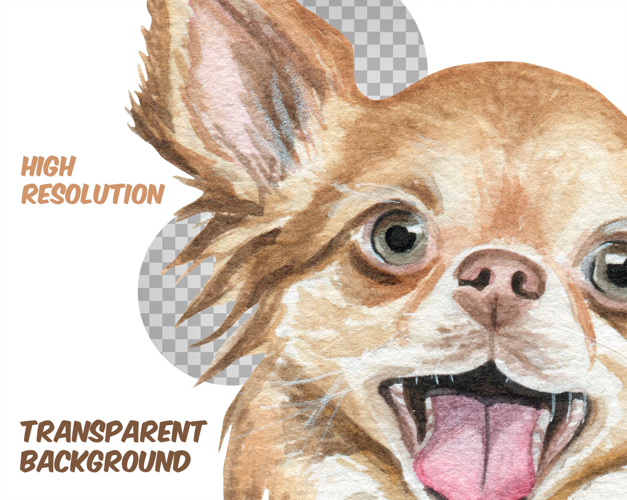 Watercolor Chihuahua Clipart Realistic Portraits of Dogs Dog Breeds ...