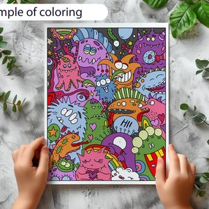 Monsters Coloring Page - Printable Funny Creatures Activity Sheet for ...