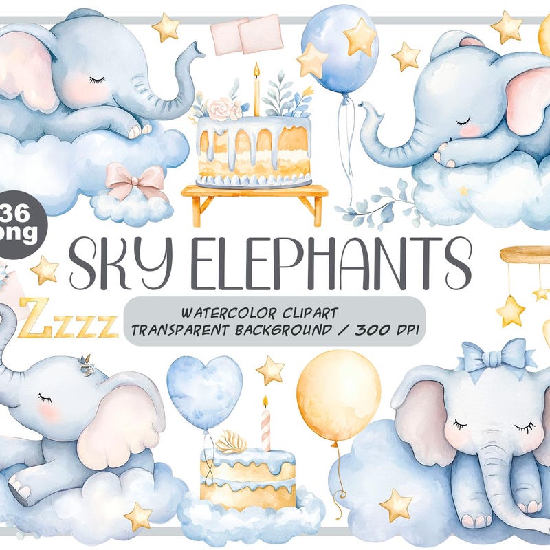 Pastel Elephants - Etsy