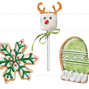 Watercolor Christmas Sweets Clipart Snowman Holiday Food Winter Sweet ...