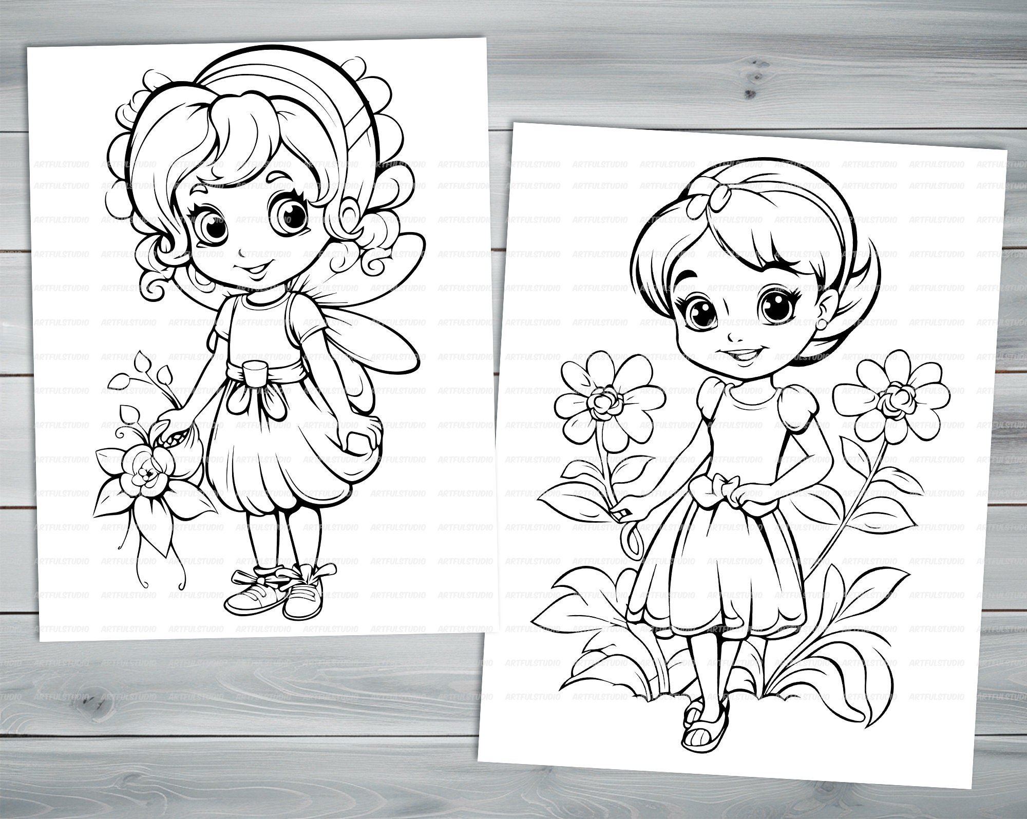 Flower Fairies PDF Coloring Book Printable Colouring Pages for Kids ...