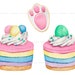 Watercolor Easter Sweets Clipart-easter Food-sweet Bunny-rabbit Pastel ...