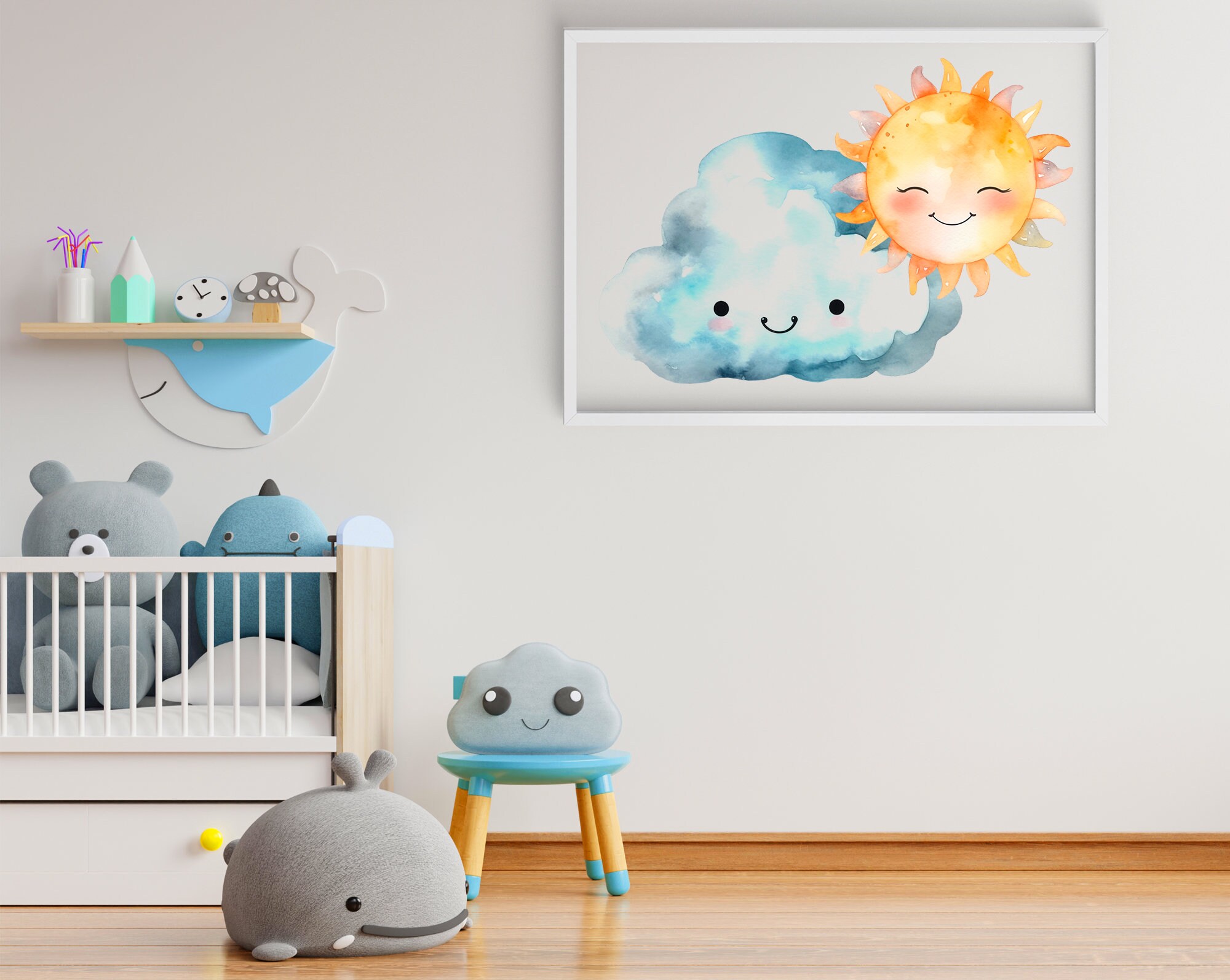 Watercolor Cute Weather Clipart Happy Rainbow Baby Shower baby Birthday ...