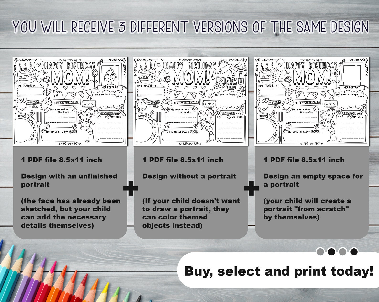 Happy Birthday Mom Activity Sheet Coloring Page All About Mother Mums ...