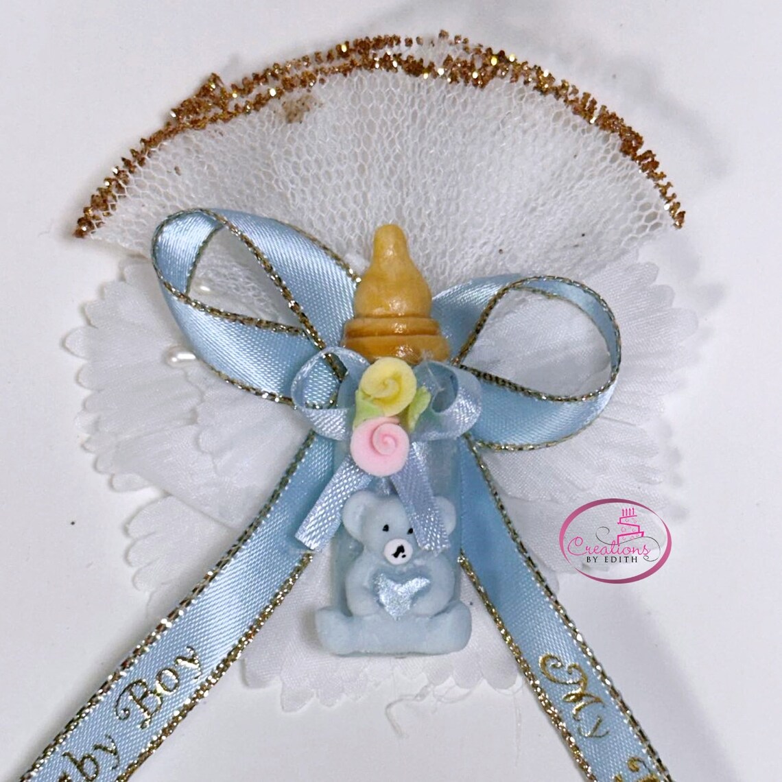 Boy/girl Baby Shower Corsage/capia #7,hand Made in Cold Porcelain - Etsy