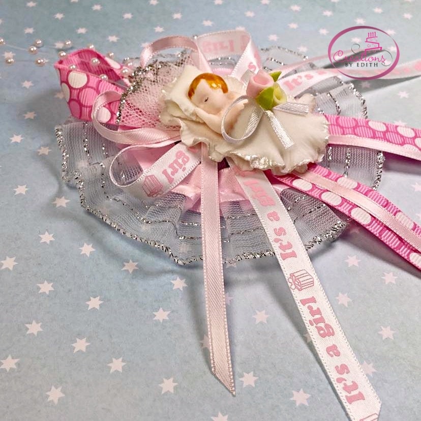 Baby Girl Corsages, Baby Shower Corsage, It's a Girl Corsage, Mom-to-be ...