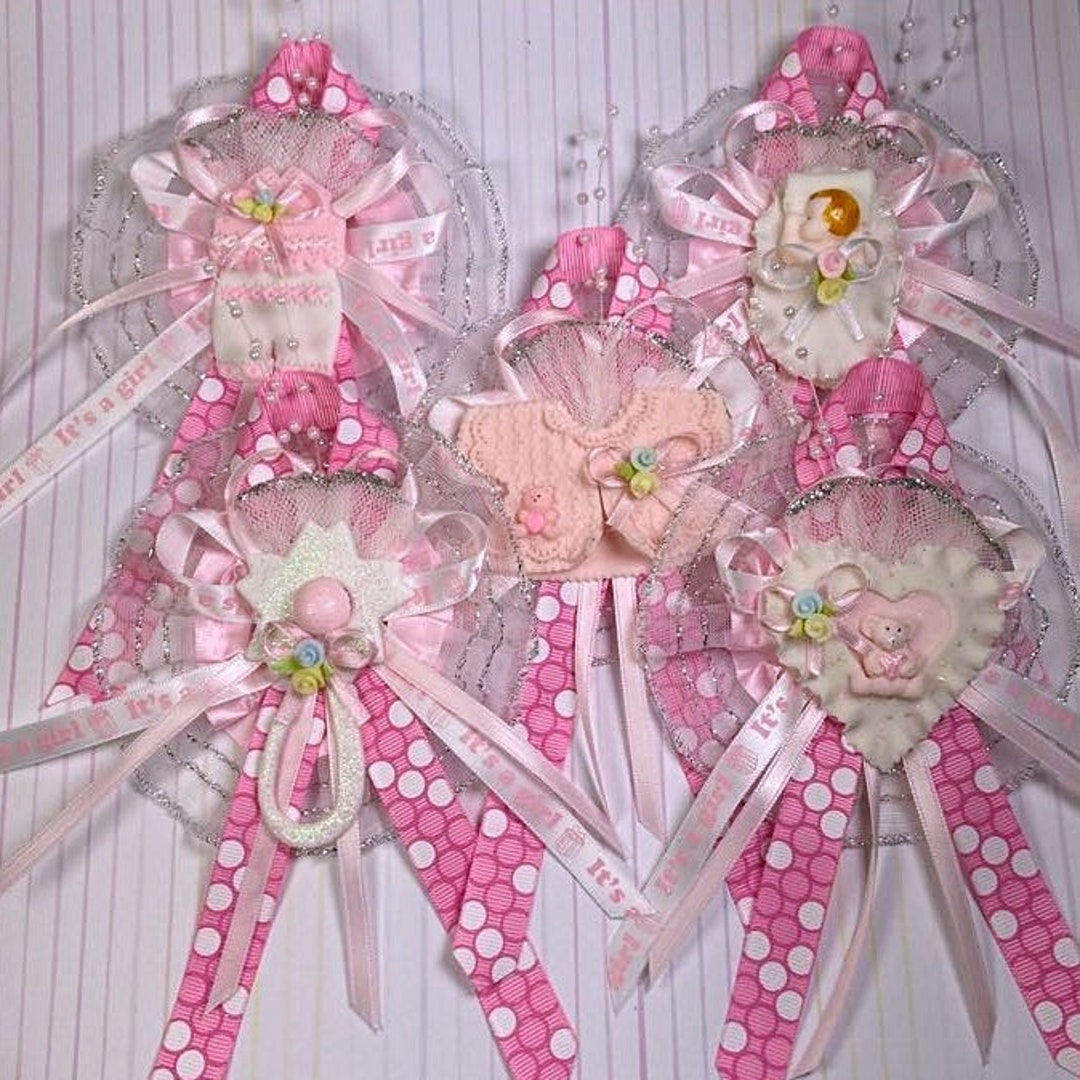 Baby Girl Corsages, Baby Shower Corsage, It's a Girl Corsage, Mom-to-be ...
