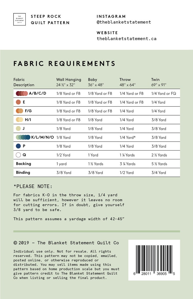 Steep Rock Quilt Pattern (paper Copy) by the Blanket Statement - Etsy