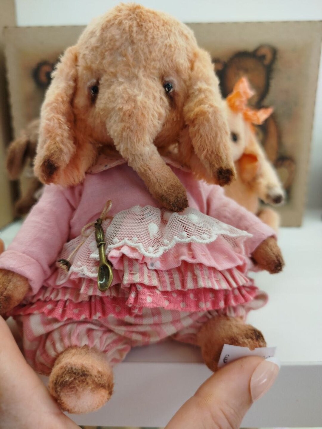 Elephant in Pink Dress Teddy Elephant Nice Soft Toy Miniature Elephant ...