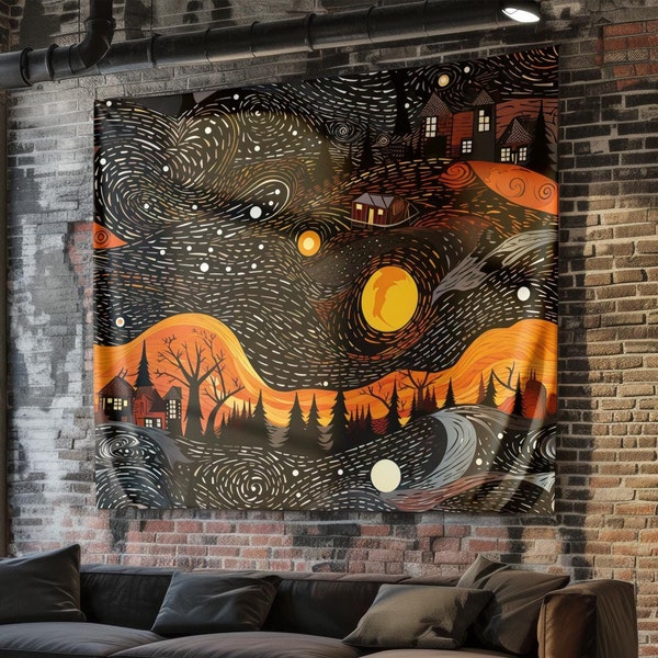Halloween Tapestry - Etsy