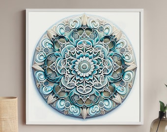 Mandala Framed Art, Framed Original Art, Spiritual Wall Art, Mandala ...