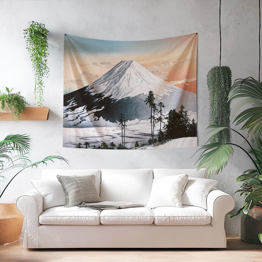 Japanese Tapestry, Original Art on Tapestry, Japan Wall Hanging, Mount ...