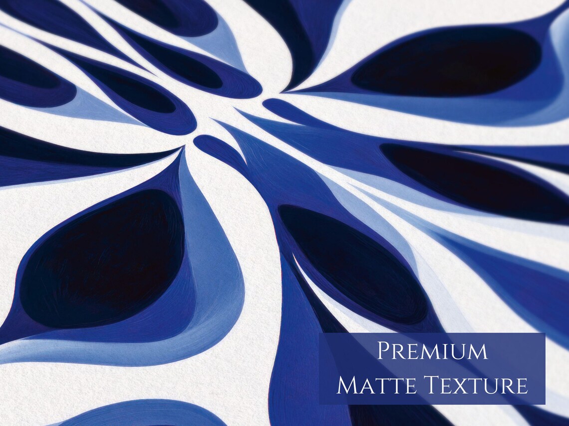 Bold High Contrast Art, Dynamic Flowing Abstract Matte Paper Print ...