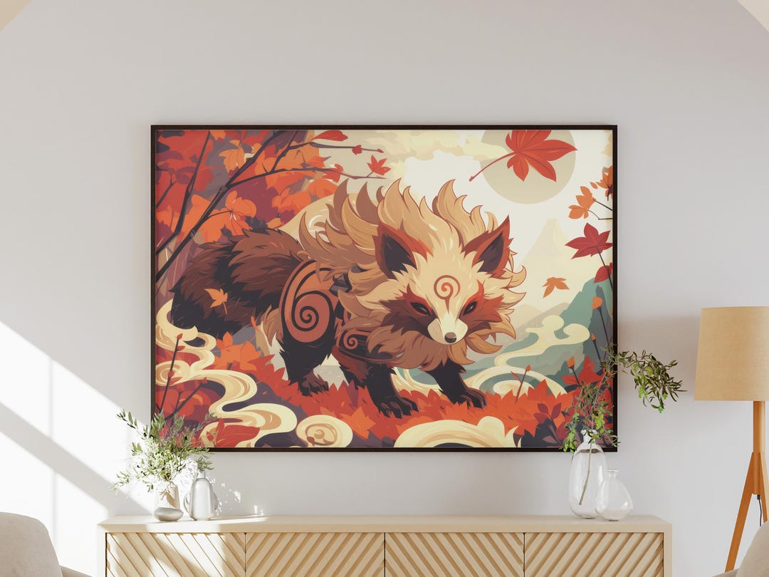 Japanese Art, Printed Original Art, Tanuki Wall Art, Japanese Yokai ...