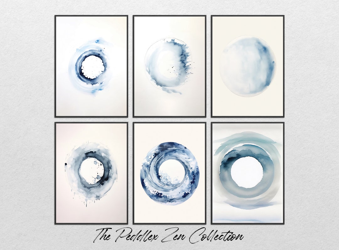 Set of 6 Zen Circles, Zen Wall Art, Minimalist Zen Wall Decor ...