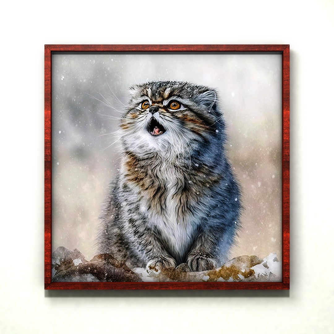 Kawaii Art Print, Cat Wall Art, Cat Art Print, Printable Wall Art, Cute ...