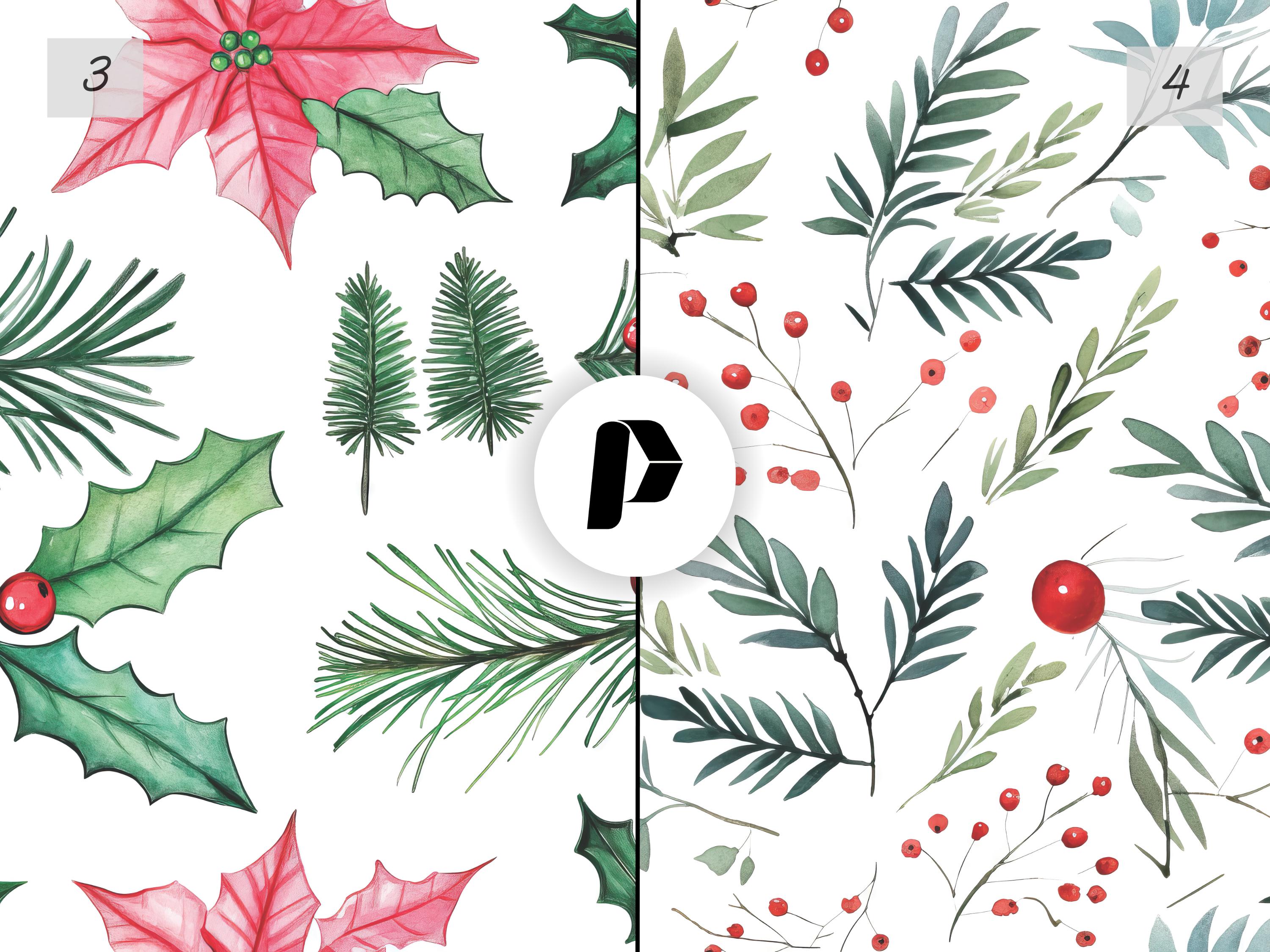 Christmas Seamless Pattern, Christmas Digital Paper, Christmas ...