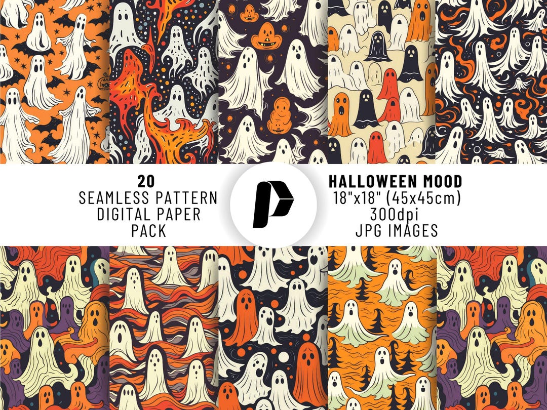 Halloween Digital Paper, Halloween Digital Bundle, Halloween Prints ...