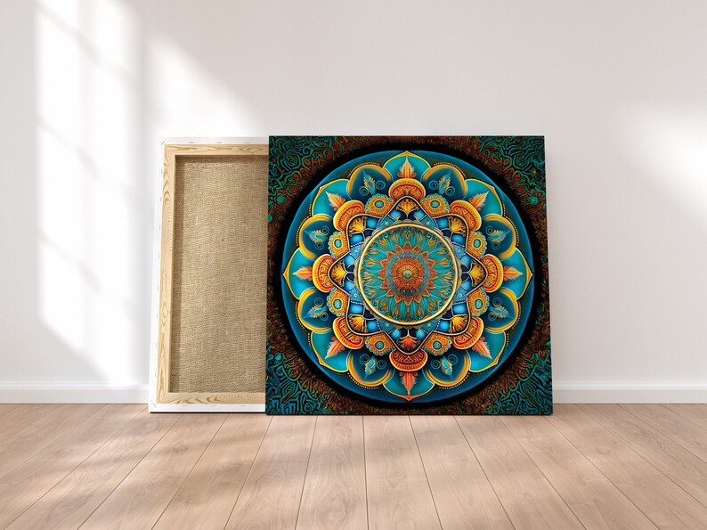 Mandala Canvas Painting, Original Art on Canvas, Spiritual Wall Art ...