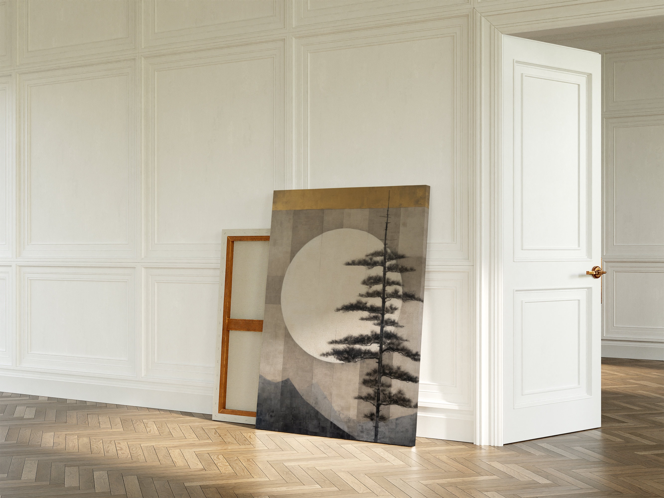 Japanese Canvas Painting, Original Art on Canvas, Japandi Wall Art ...